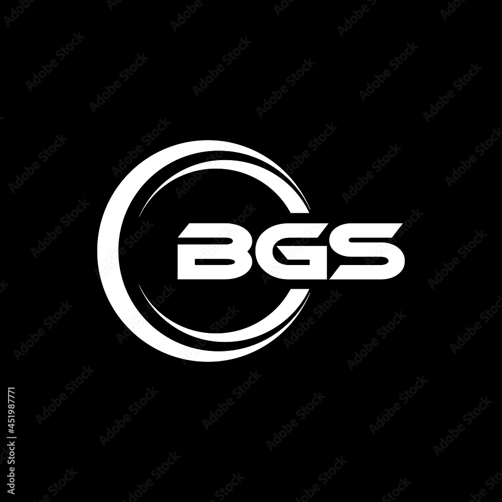 BGS letter logo design with black background in illustrator, vector ...