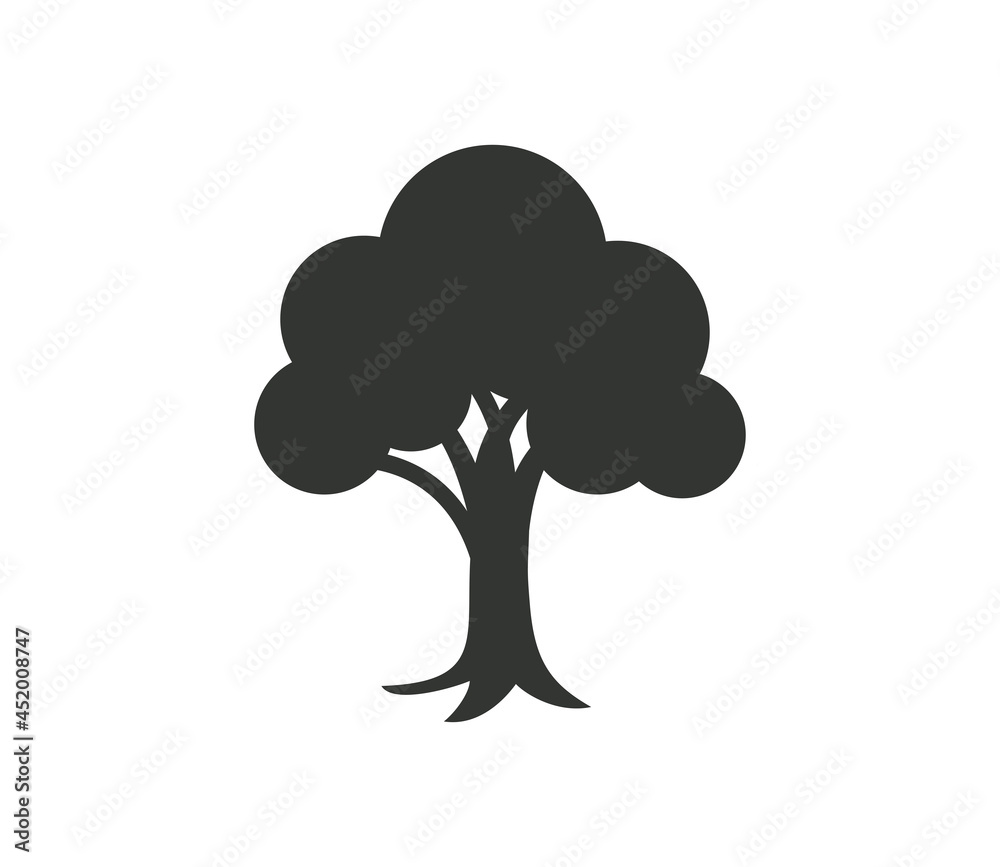Tree icon silhouette, Vector image Stock Vector | Adobe Stock