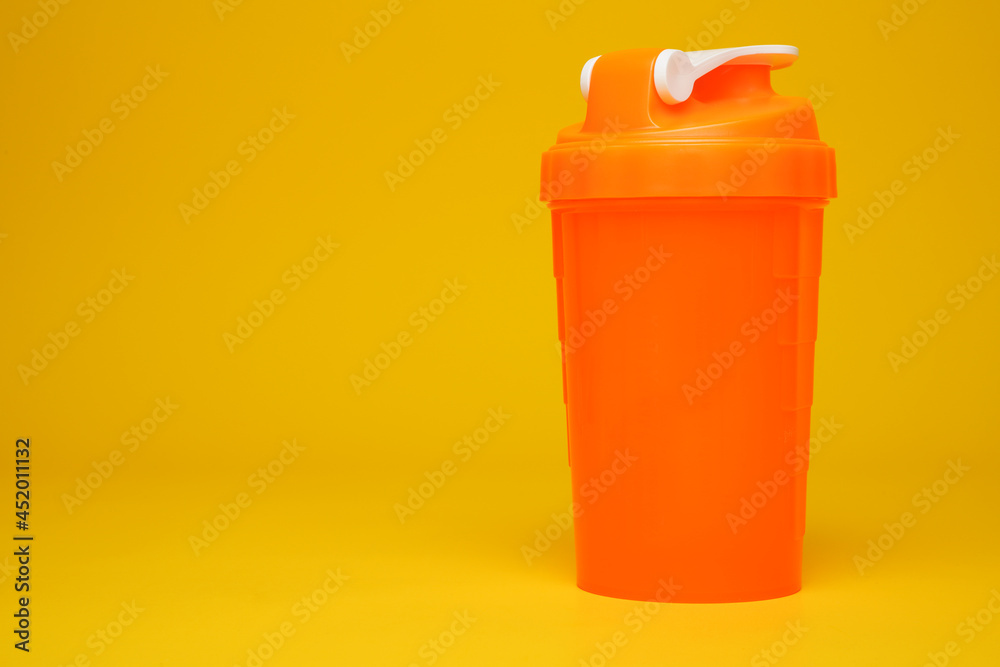 fitness protein shaker. isolated plastic shaker for whey powder in the ...