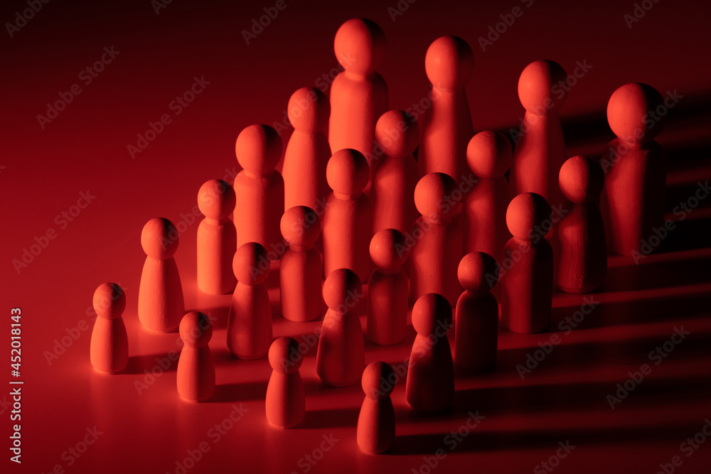 The concept of family. Big family. Schematic figures of different sizes ...