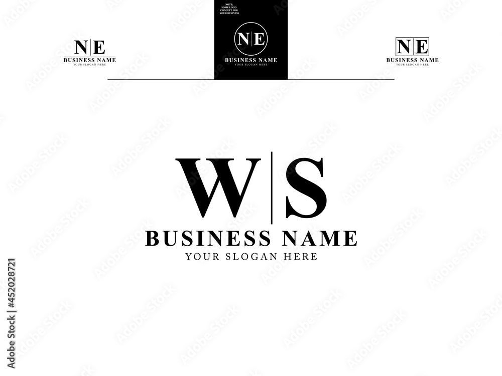 Letter WS Logo, Monogram ws logo icon vector with Abstract W&S simple ...