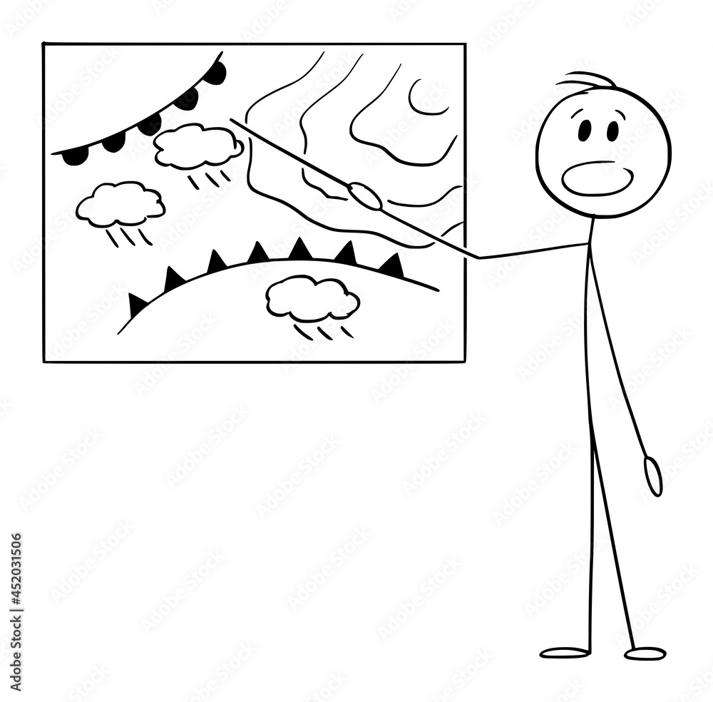 Weather News Reporter Informing in Television About Rainy Weather ...