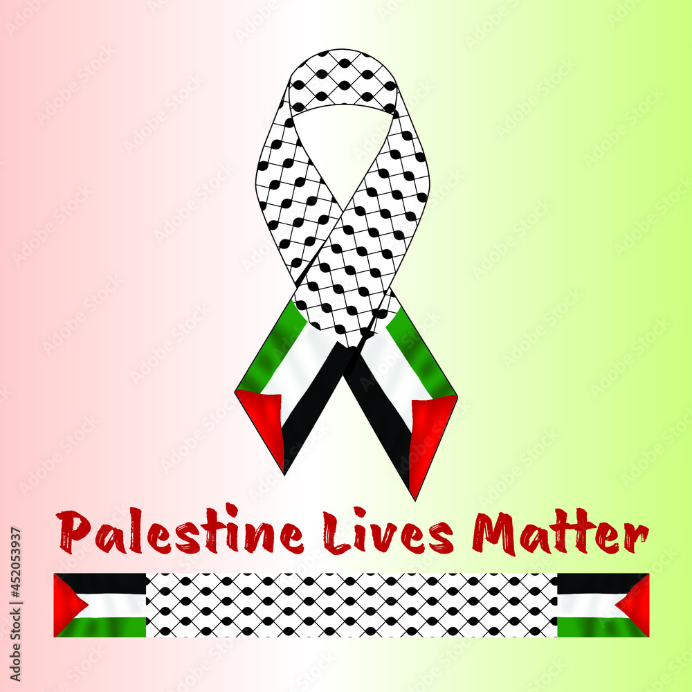 Palestine Flag with Ribbon and Peace Ribbon Design or Palestine Scarf ...