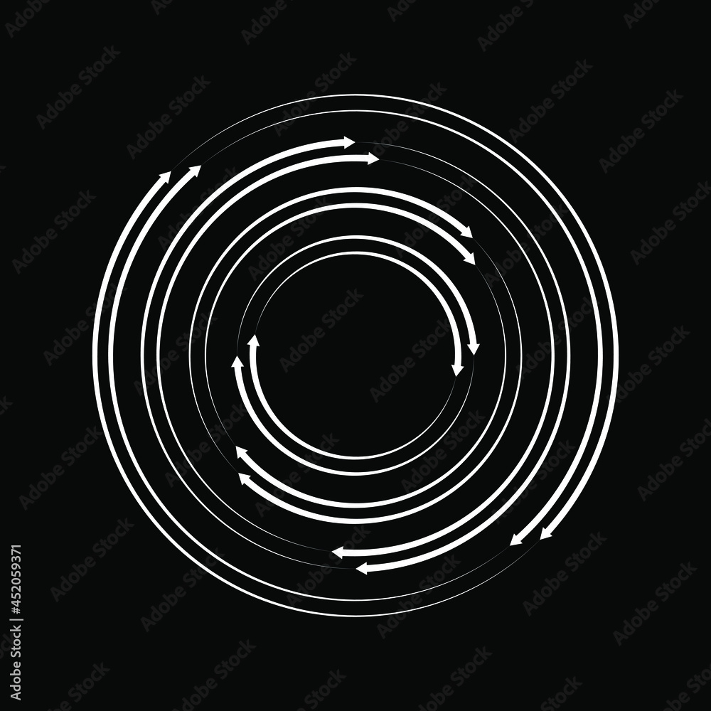 White abstract curvy speed lines with arrow heads. Geometric art ...