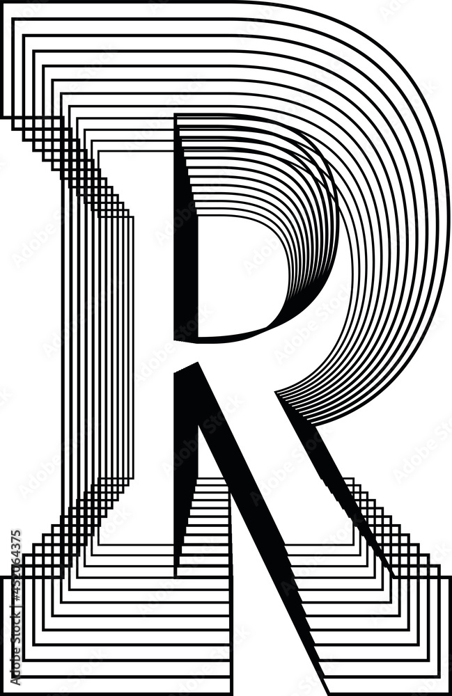 Letter R Line Logo Icon Design Stock Vector | Adobe Stock