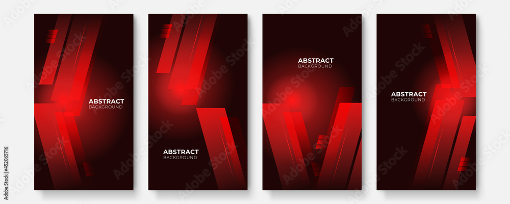 Red vector banner illustration technology with line pattern over dark ...