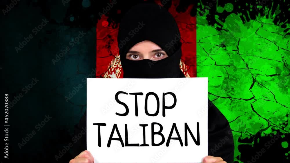 Afghanistan. Protest for Afghanistan. tagline. View of sign stop ...