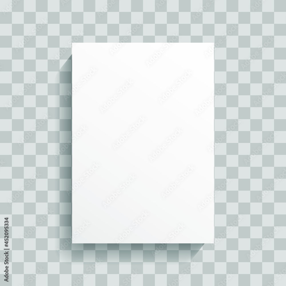 Empty paper template. Realistic A4 mockup on transparent background ...