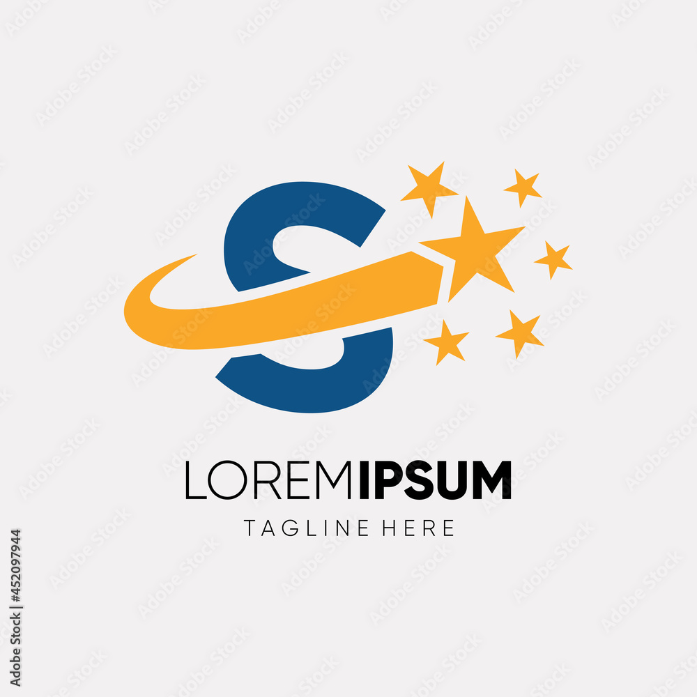 Letter S Star Logo Design Vector Icon Graphic Illustration Stock Vector ...