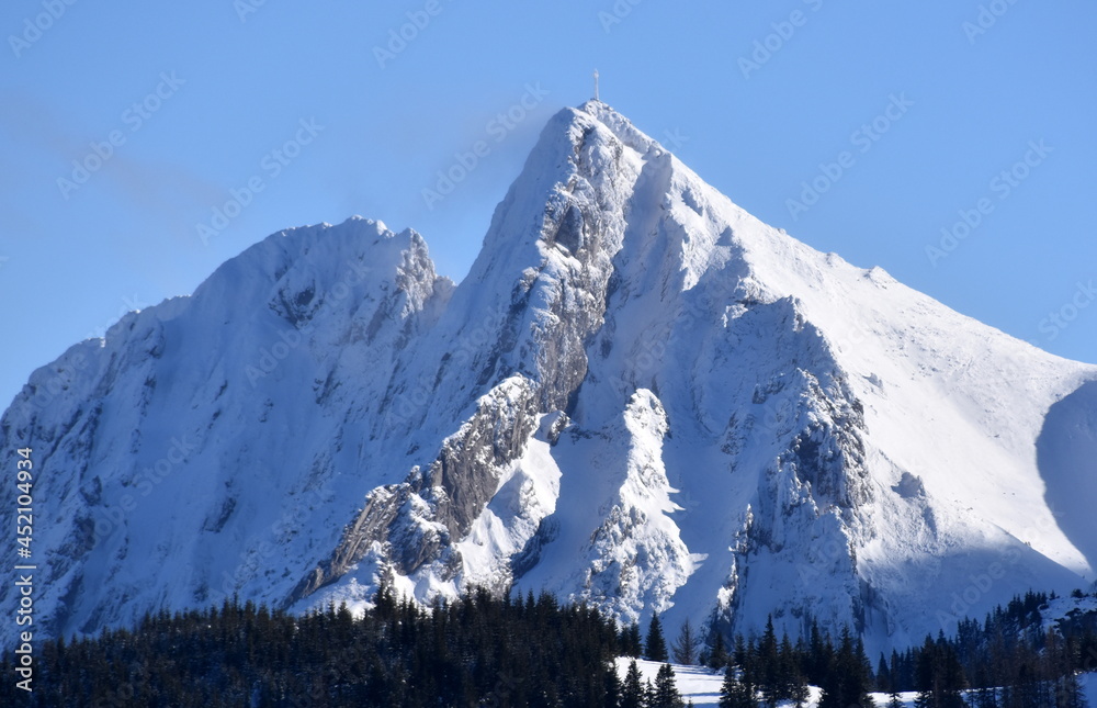 zima, Giewont, Tatry Zachodnie, Tatrzański Park Narodowy, góry, śnieg ...