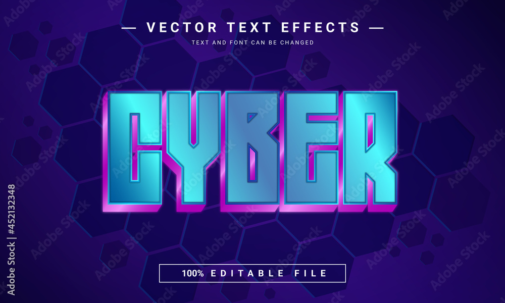 Cyber text effect - 100% editable eps file Stock Vector | Adobe Stock
