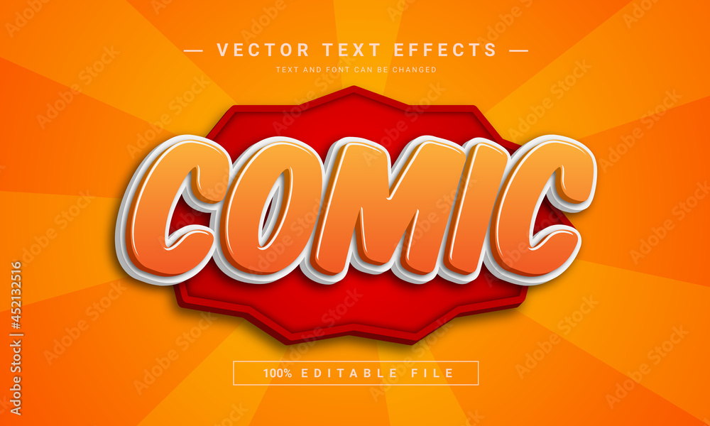 comic text effect - 100% editable eps file Stock Vector | Adobe Stock