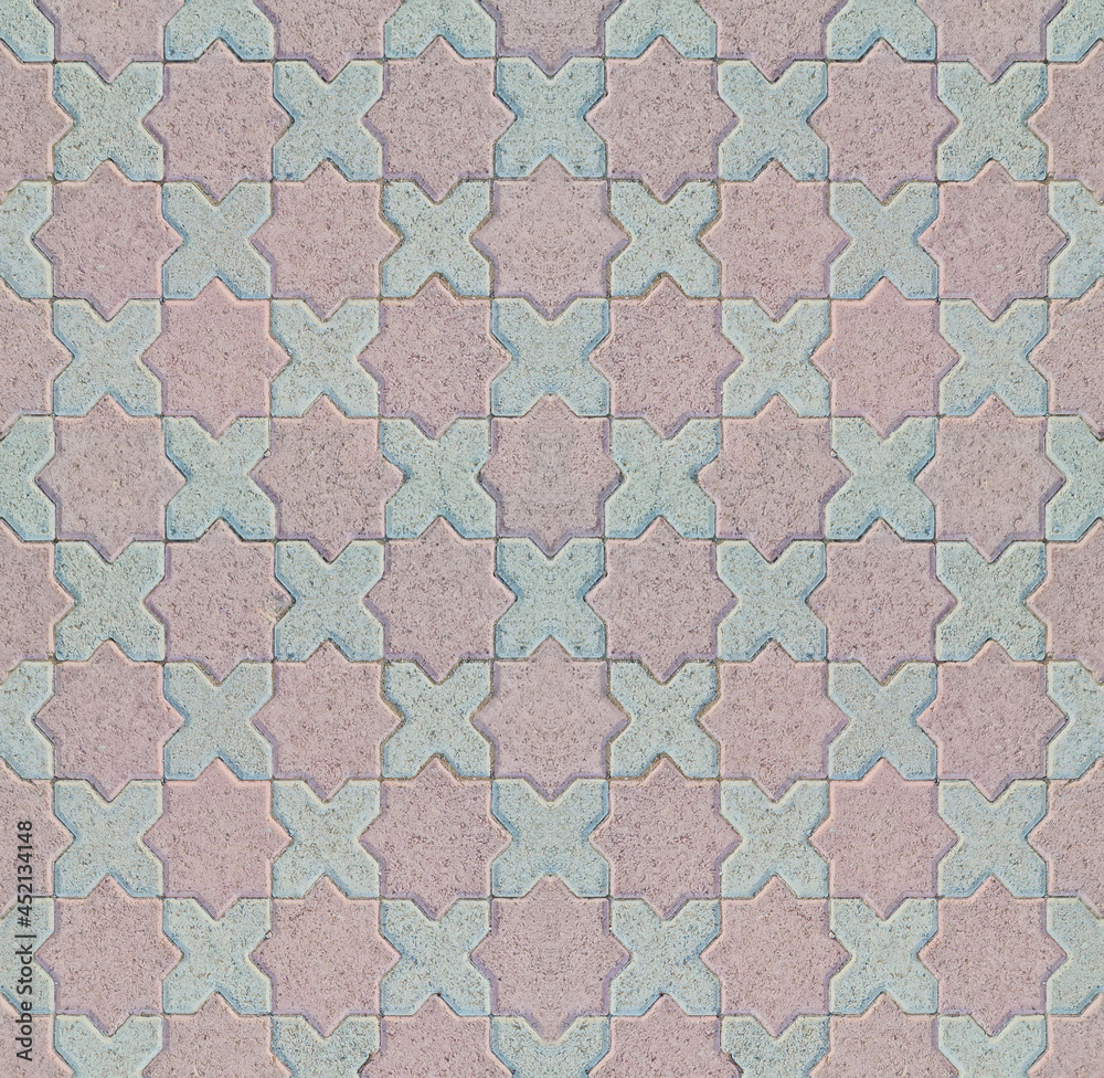 Interlocking concrete paver tiles, seamless repeatable all sides, ready ...