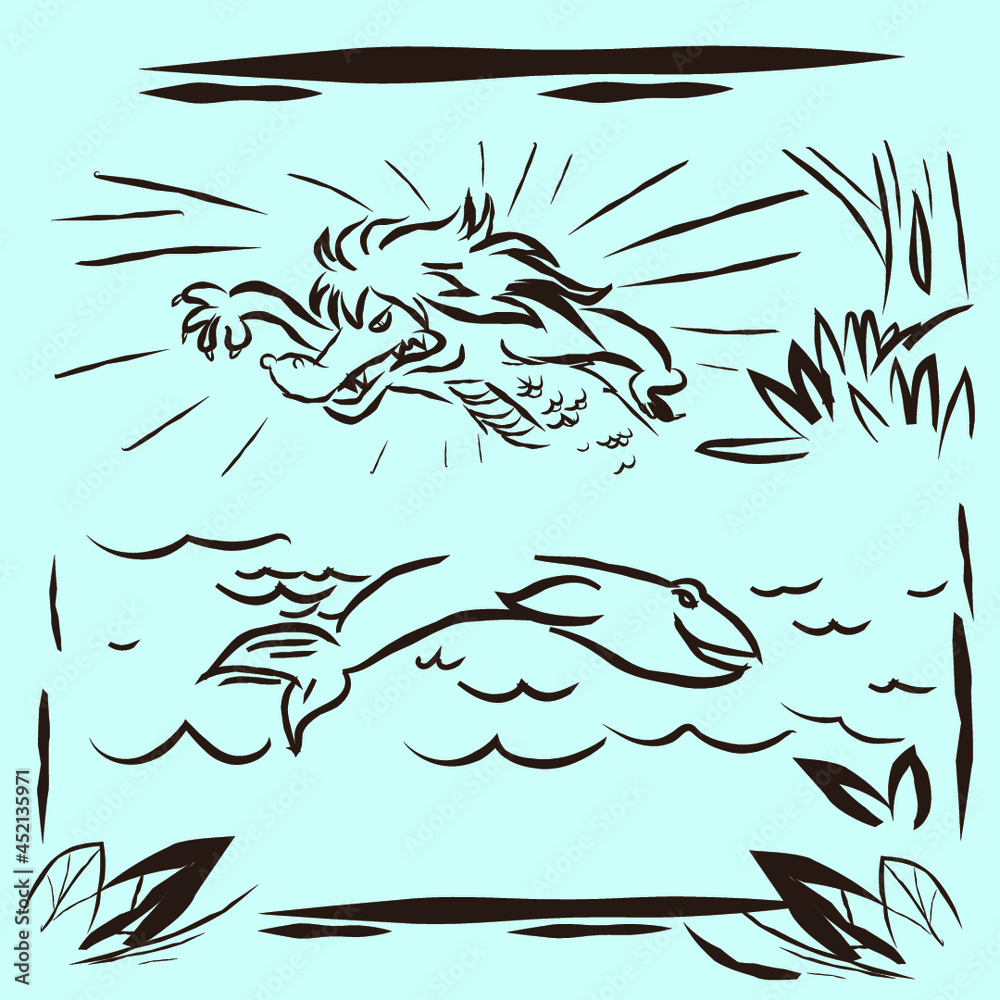 cuca e boto cor de rosa folclore brasileiro xilogravura cordel Stock ...