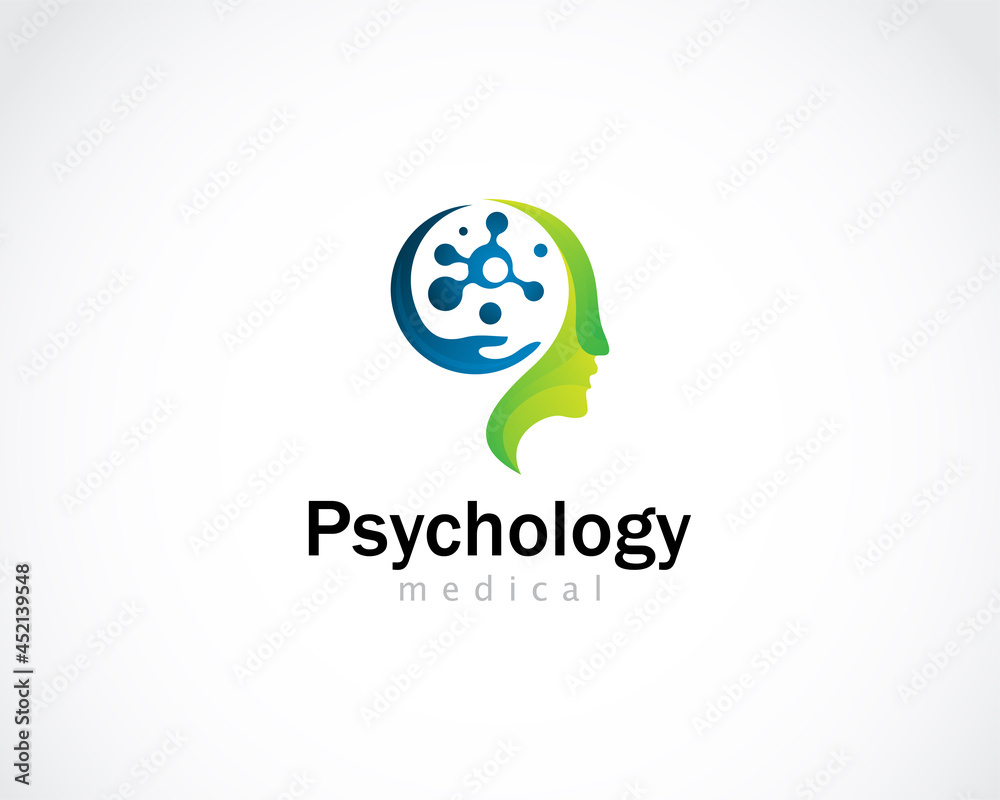 psychology logo creative care health medical mental spirit face head ...