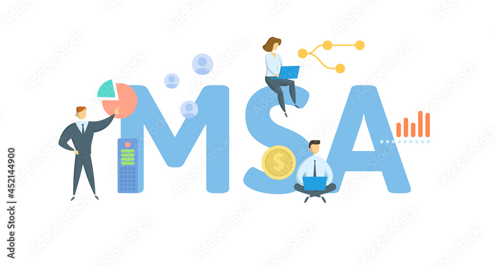 Vetor de MSA, Medical Savings Account. Concept with keyword, people and icons. Flat vector ...