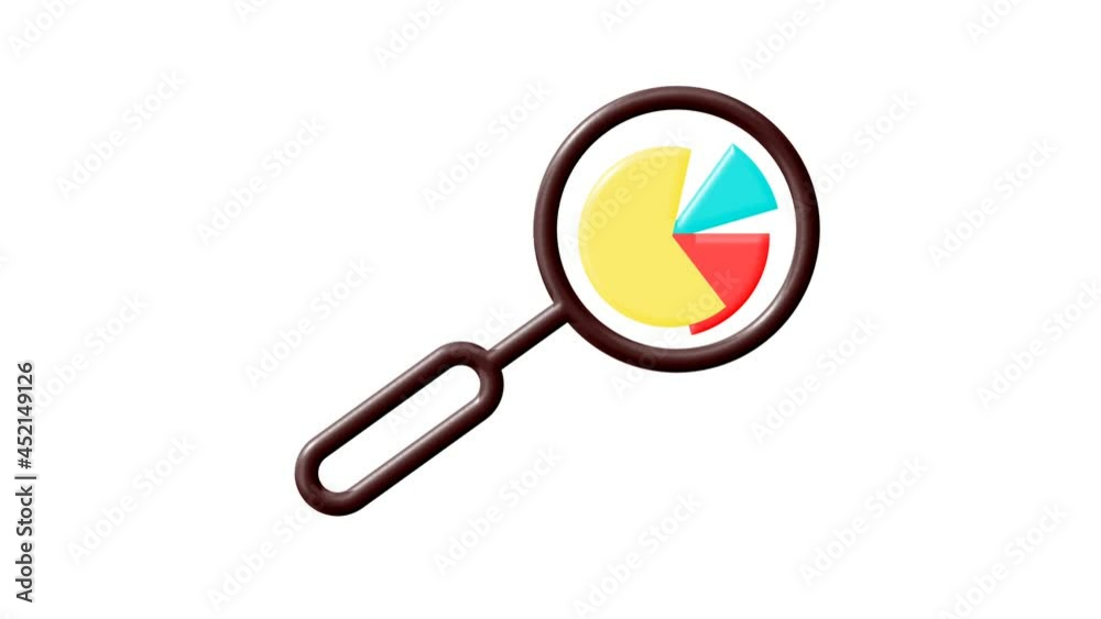 Circle graph analysis icon with bowl effect in loop 4k animation. Stock ...