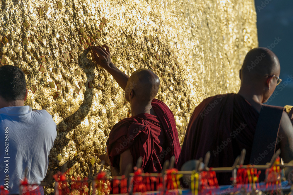 Myanmar (formerly Burma). Kyaiktiyo. State Mon. Sacred site of the ...