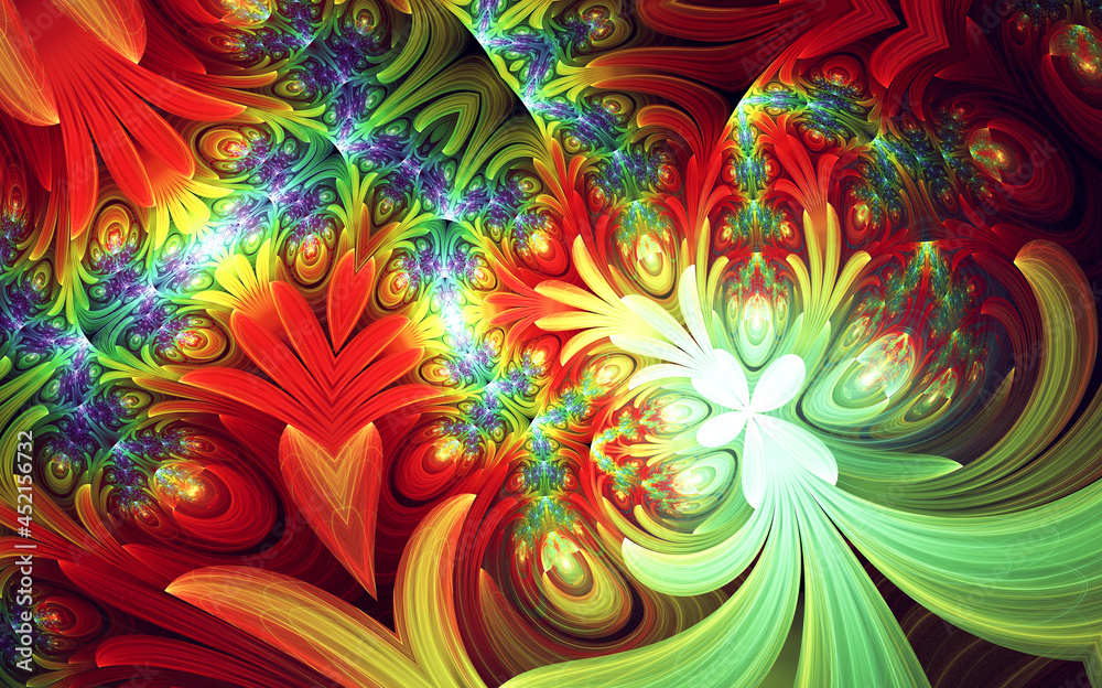 Abstract fractal patterns and shapes. Infinite universe.Mysterious ...