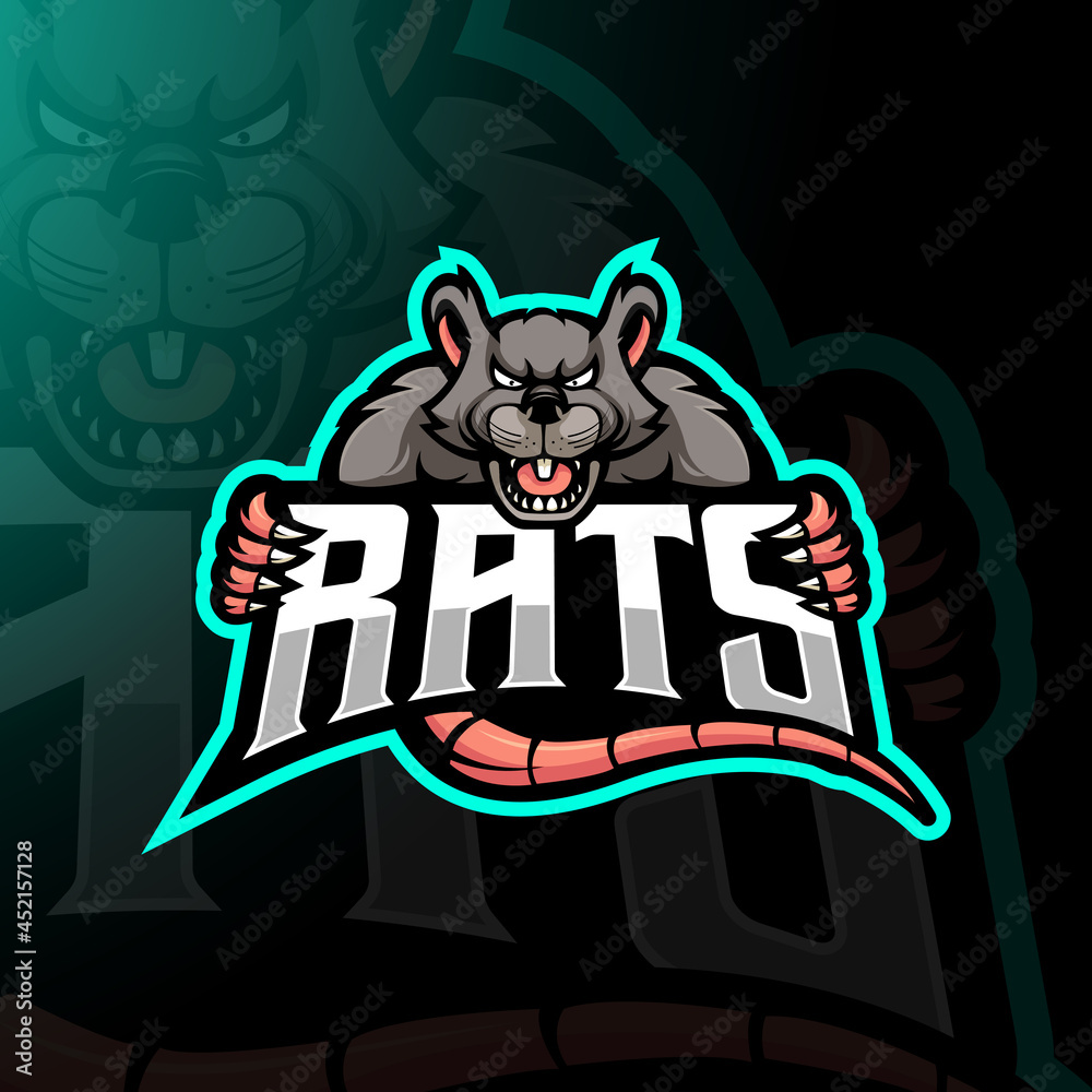 Rat mascot logo design vector with modern illustration concept style ...