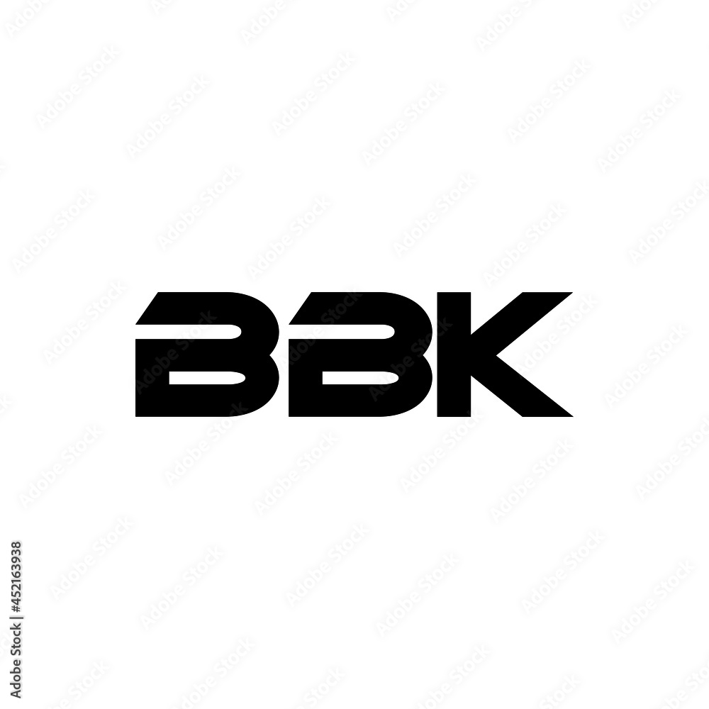 BBK letter logo design with white background in illustrator, vector ...