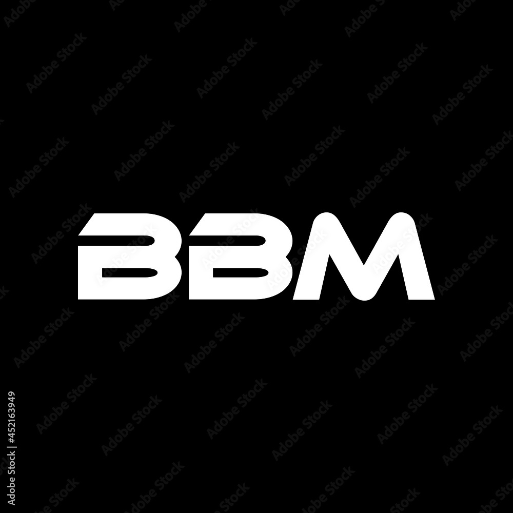 BBM letter logo design with black background in illustrator, vector ...
