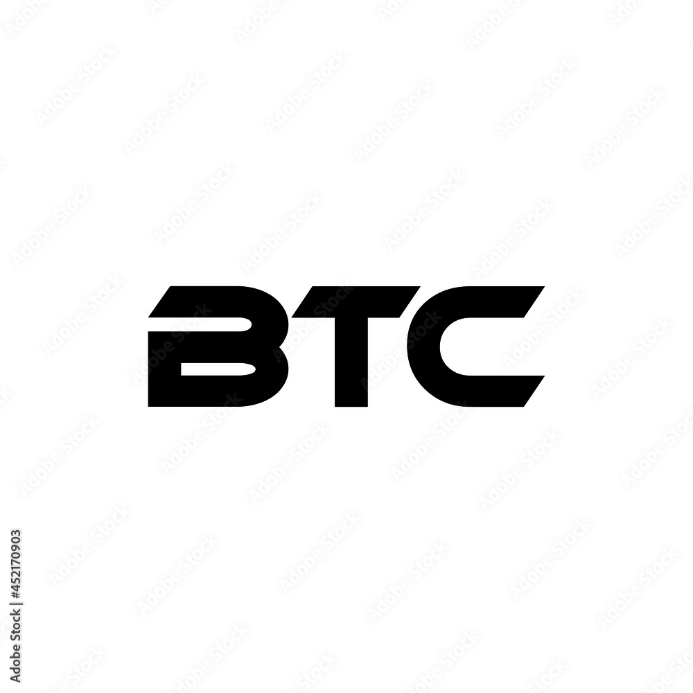 BTC letter logo design with white background in illustrator, vector ...