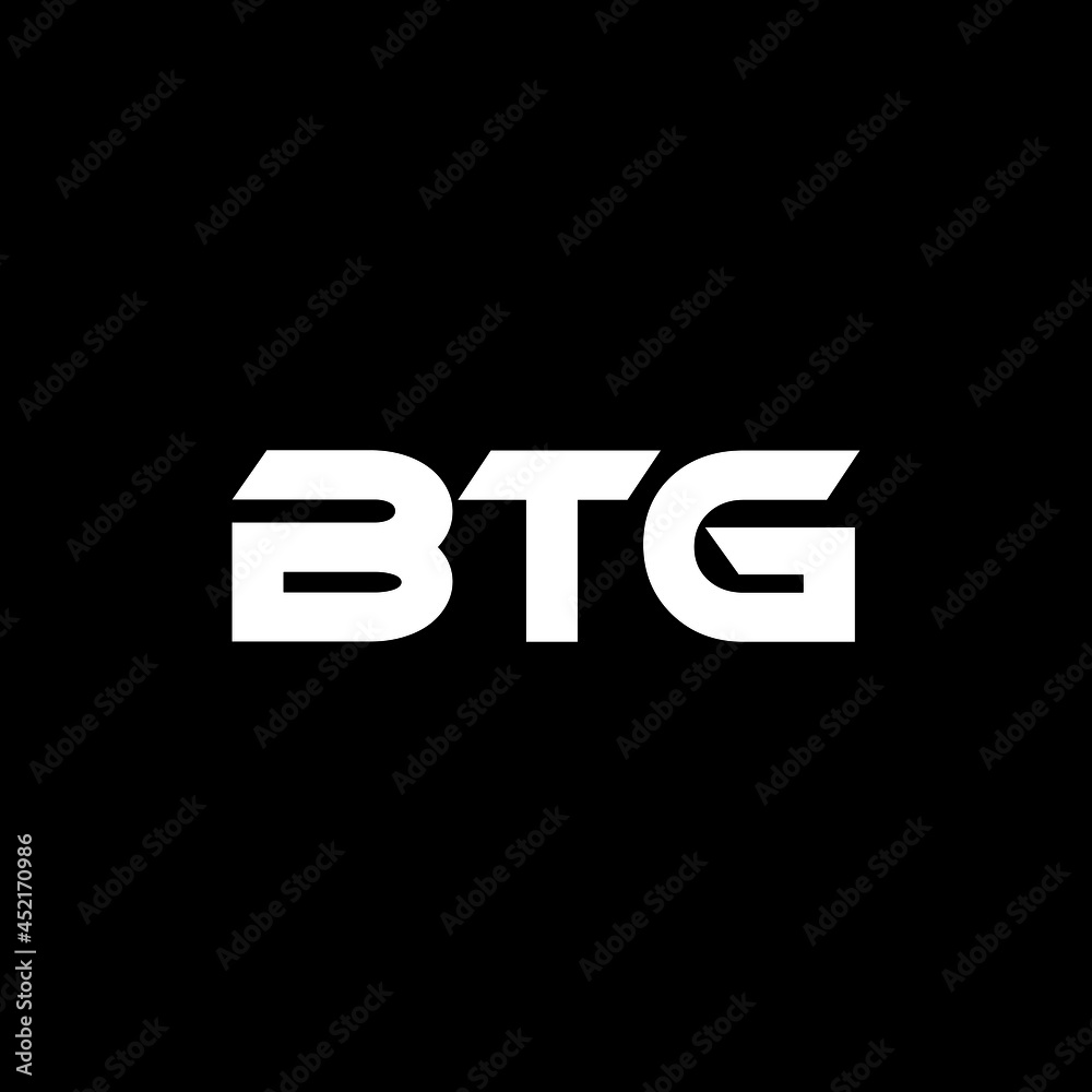 BTG letter logo design with black background in illustrator, vector ...