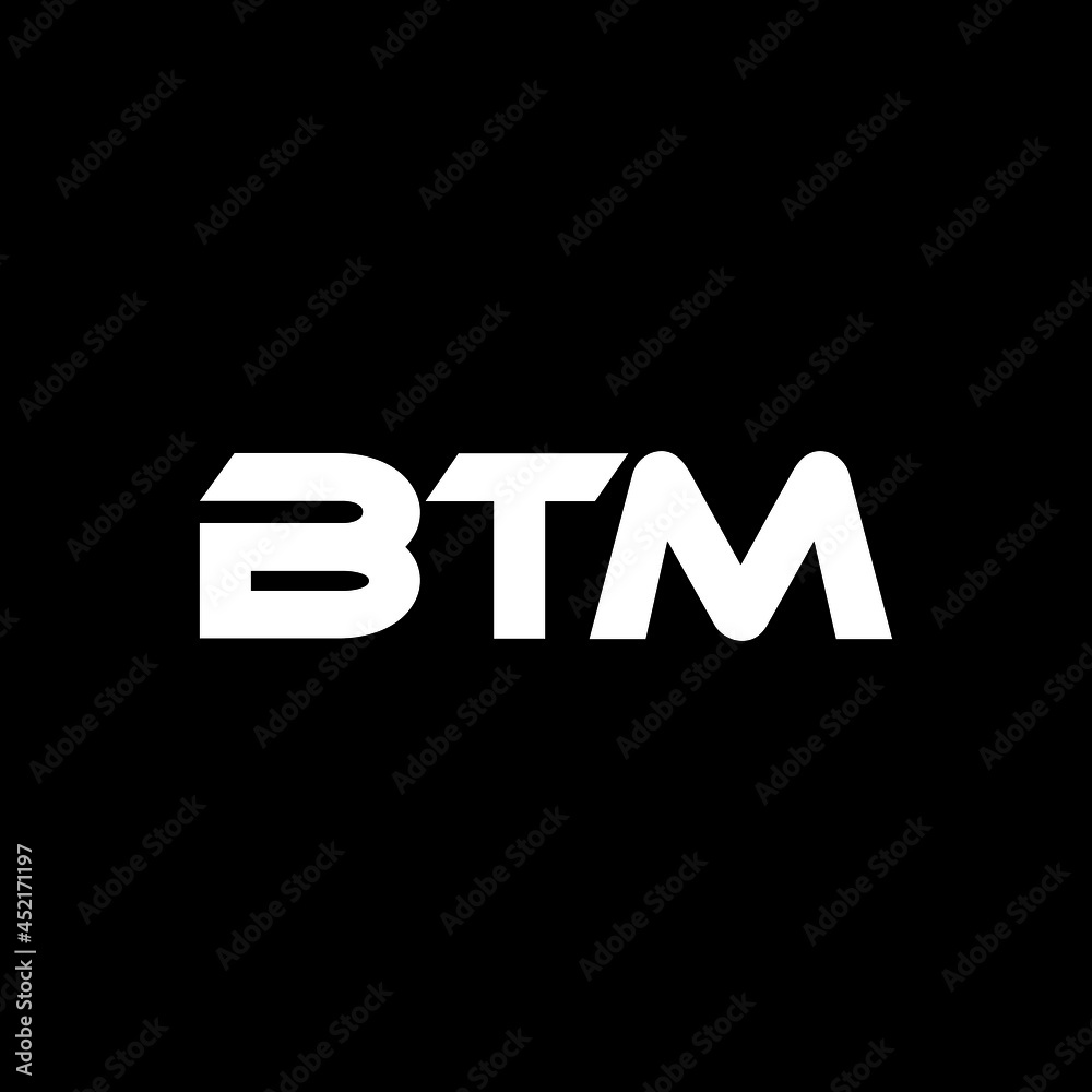 BTM letter logo design with black background in illustrator, vector ...