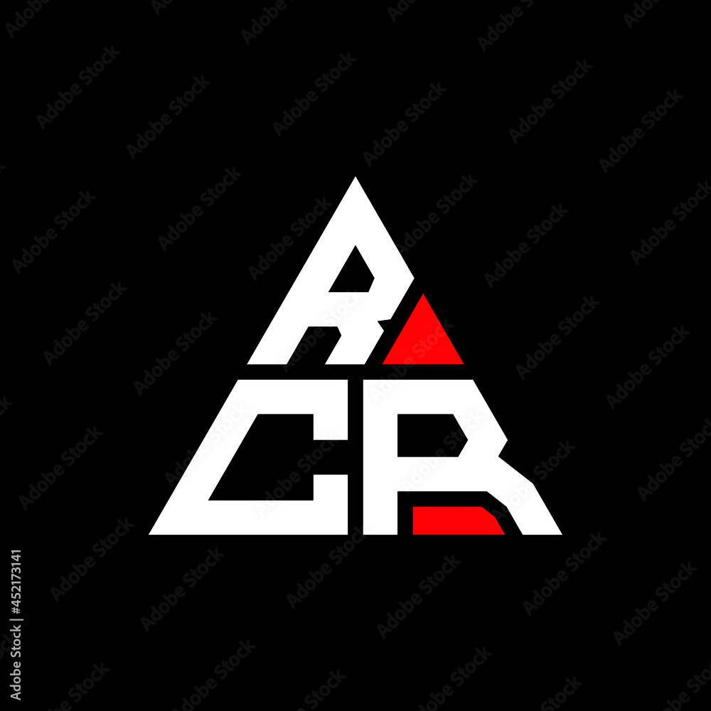 RCR triangle letter logo design with triangle shape. RCR triangle logo ...