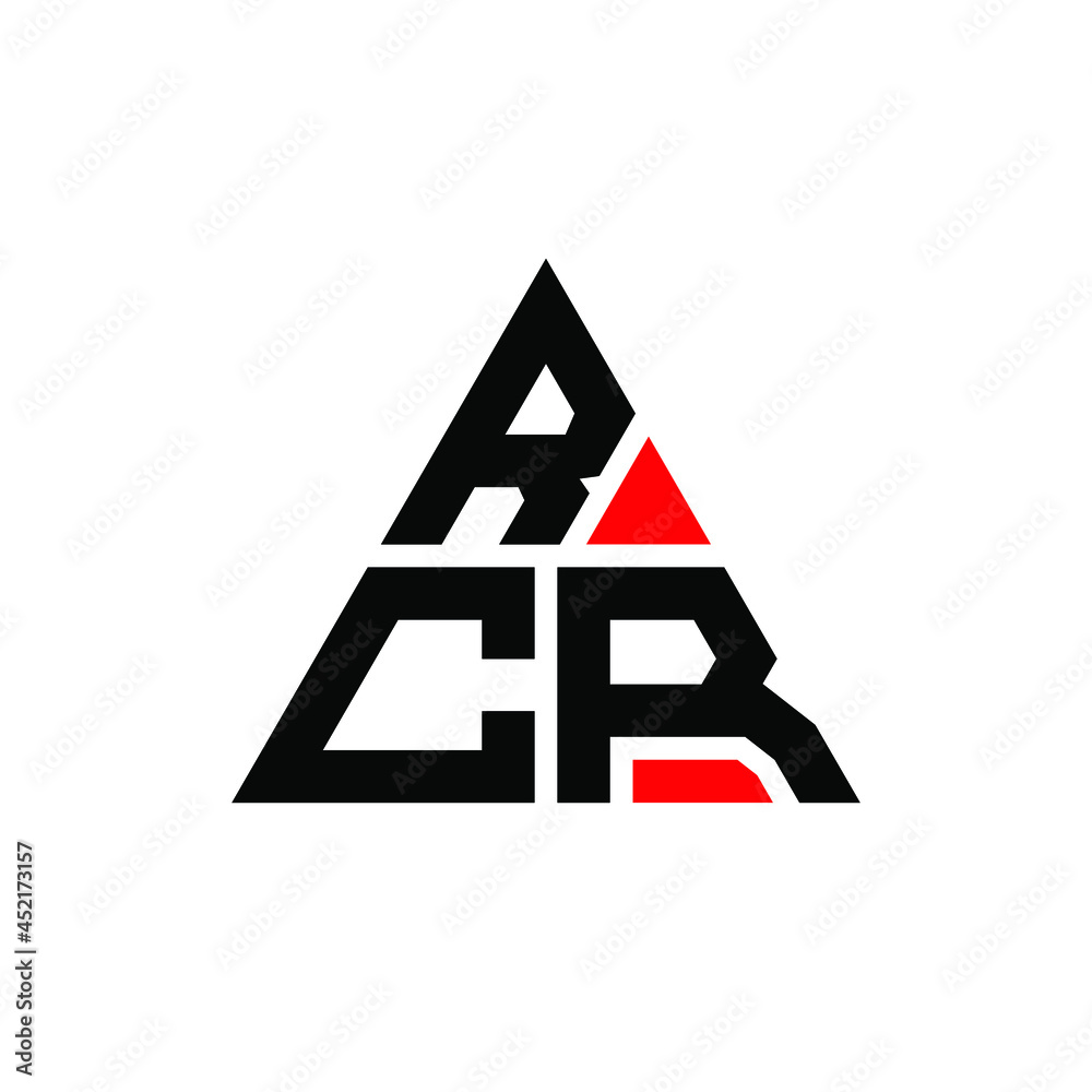 RCR triangle letter logo design with triangle shape. RCR triangle logo ...