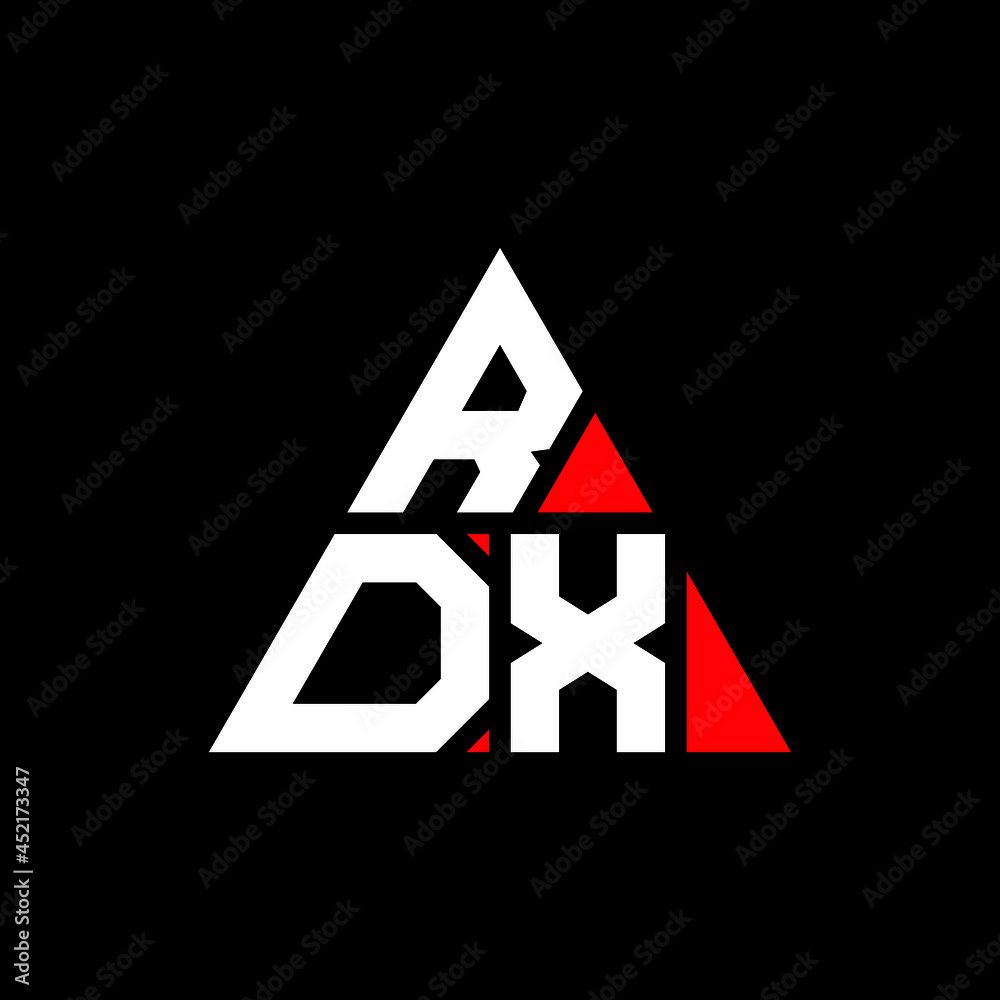 RDX triangle letter logo design with triangle shape. RDX triangle logo ...