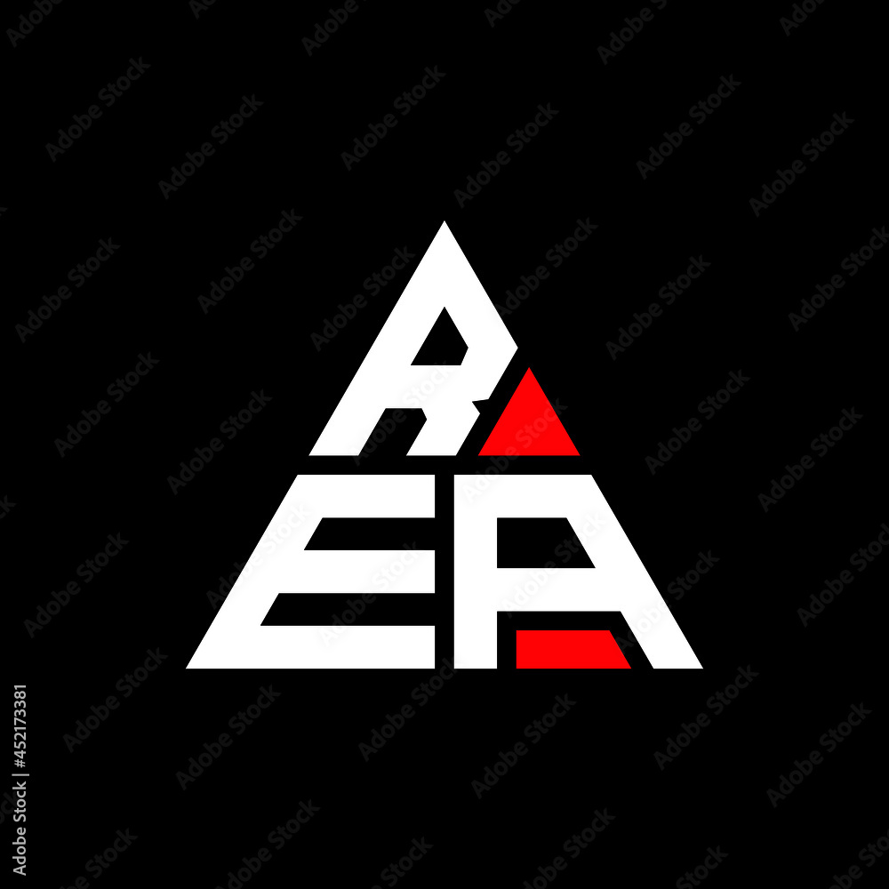 REA triangle letter logo design with triangle shape. REA triangle logo ...