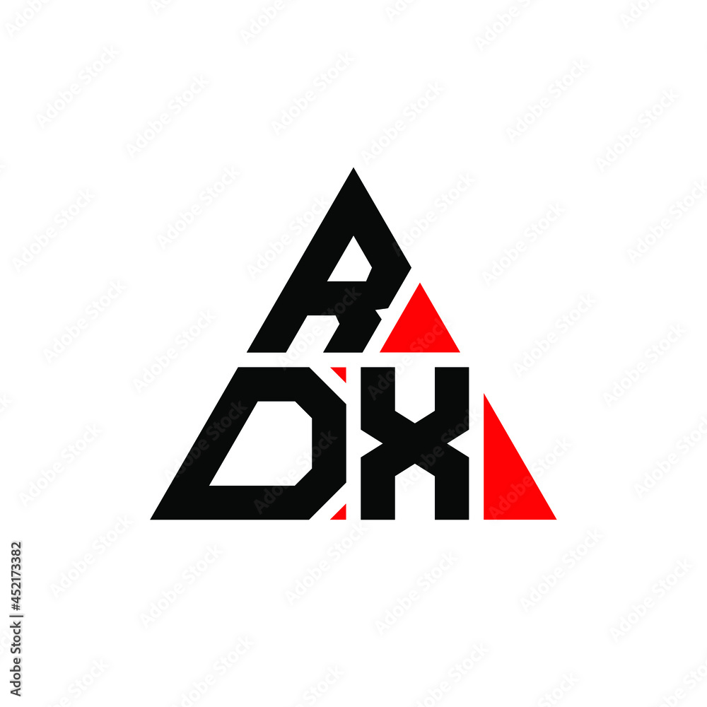 RDX triangle letter logo design with triangle shape. RDX triangle logo ...