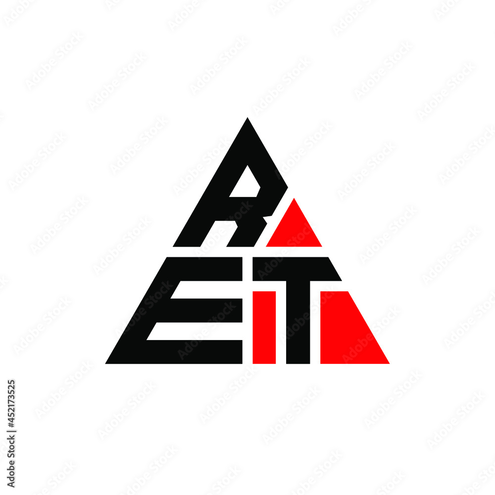 RET triangle letter logo design with triangle shape. RET triangle logo ...