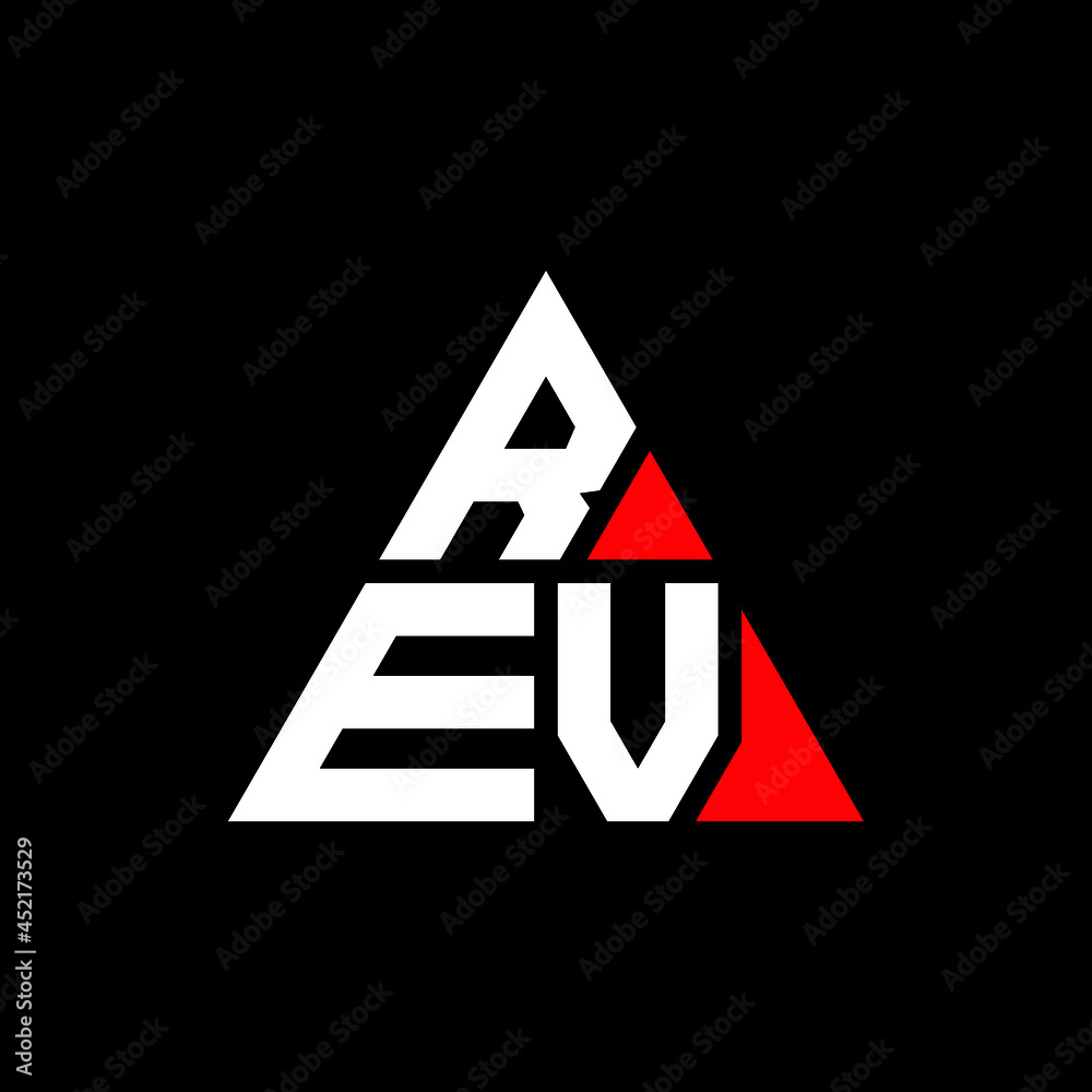 REV triangle letter logo design with triangle shape. REV triangle logo ...