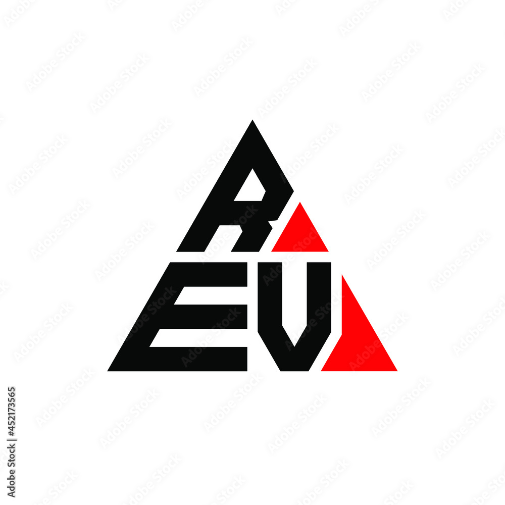REV triangle letter logo design with triangle shape. REV triangle logo ...
