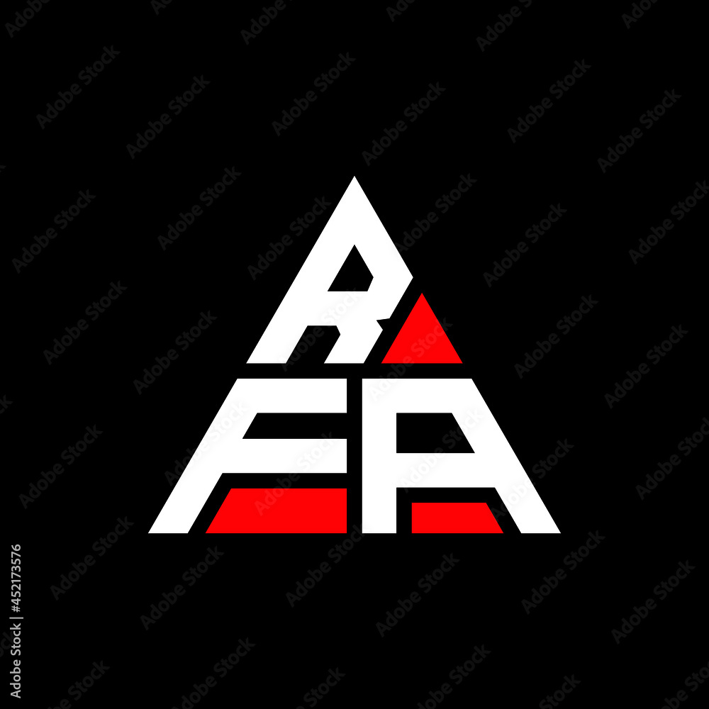 RFA triangle letter logo design with triangle shape. RFA triangle logo ...