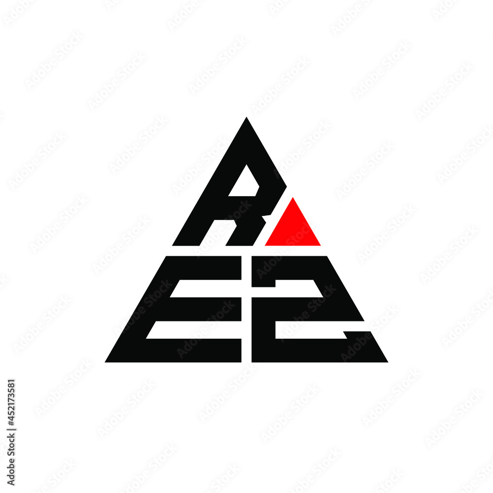 REZ triangle letter logo design with triangle shape. REZ triangle logo ...