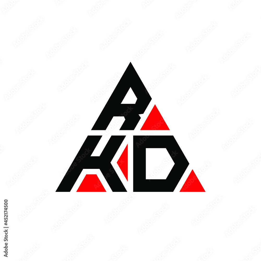 RKD triangle letter logo design with triangle shape. RKD triangle logo ...