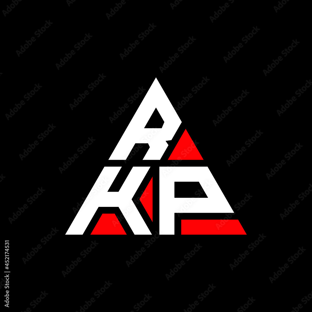 RKP triangle letter logo design with triangle shape. RKP triangle logo ...