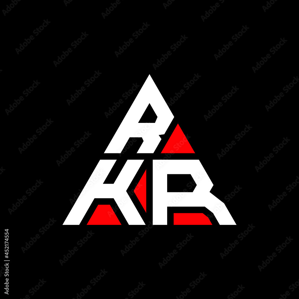 RKR triangle letter logo design with triangle shape. RKR triangle logo ...