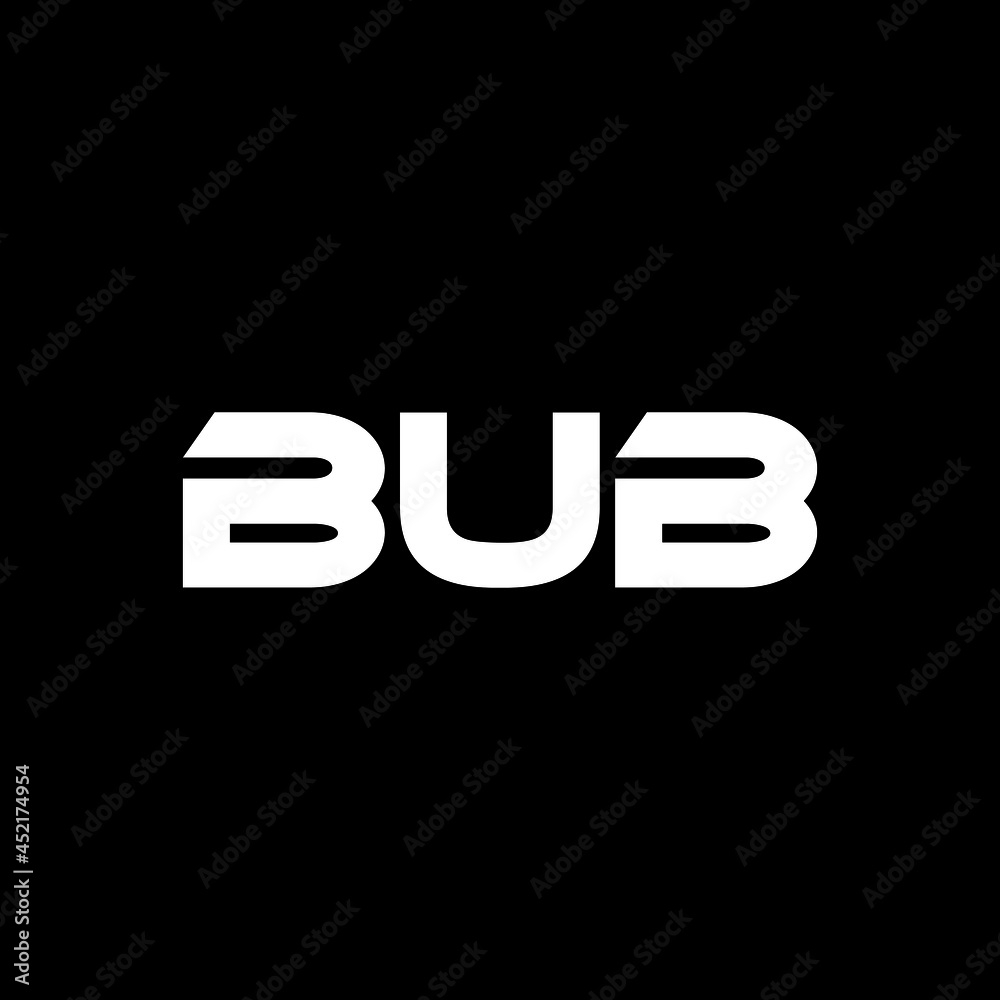 BUB letter logo design with black background in illustrator, vector ...