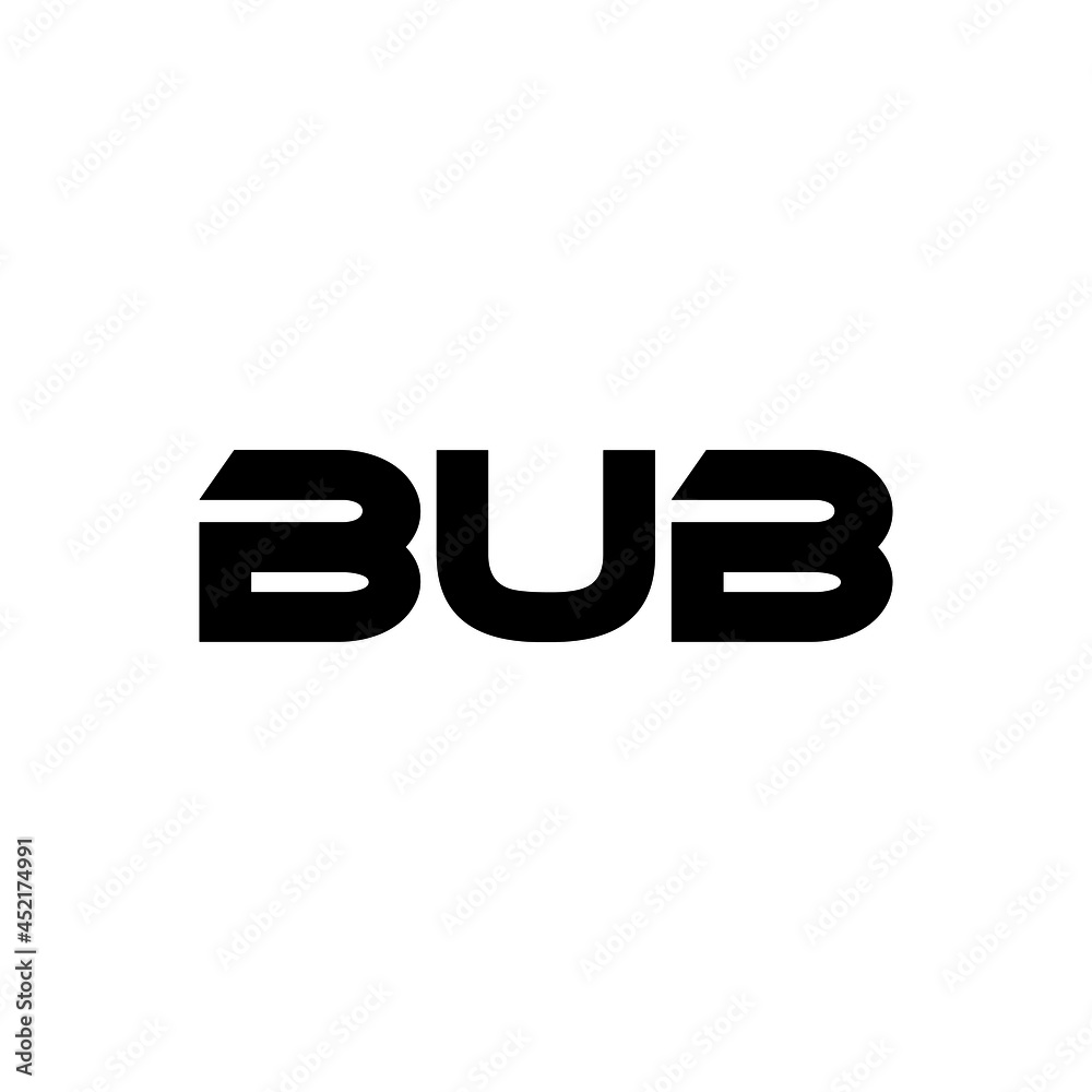 BUB letter logo design with white background in illustrator, vector ...