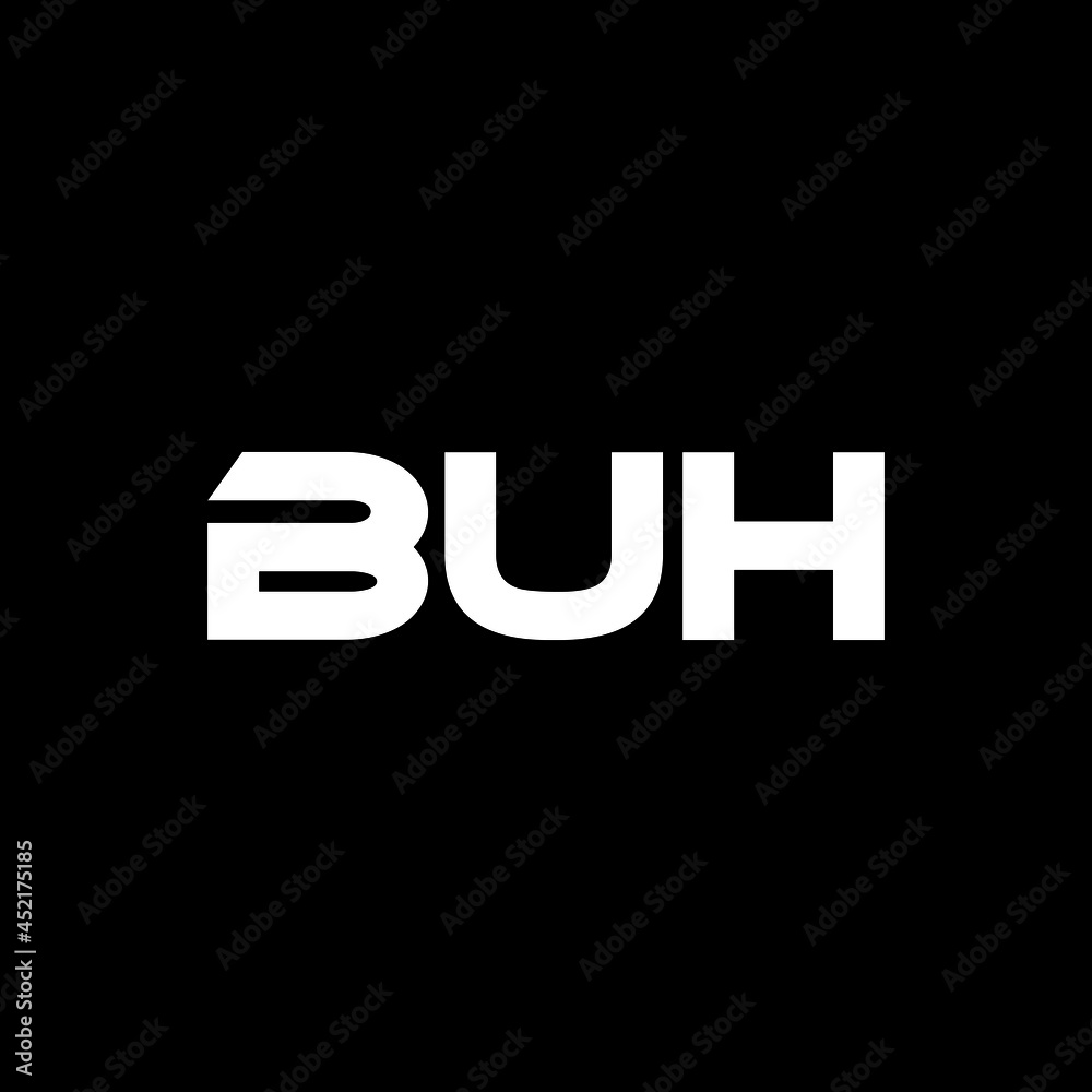 BUH letter logo design with black background in illustrator, vector ...
