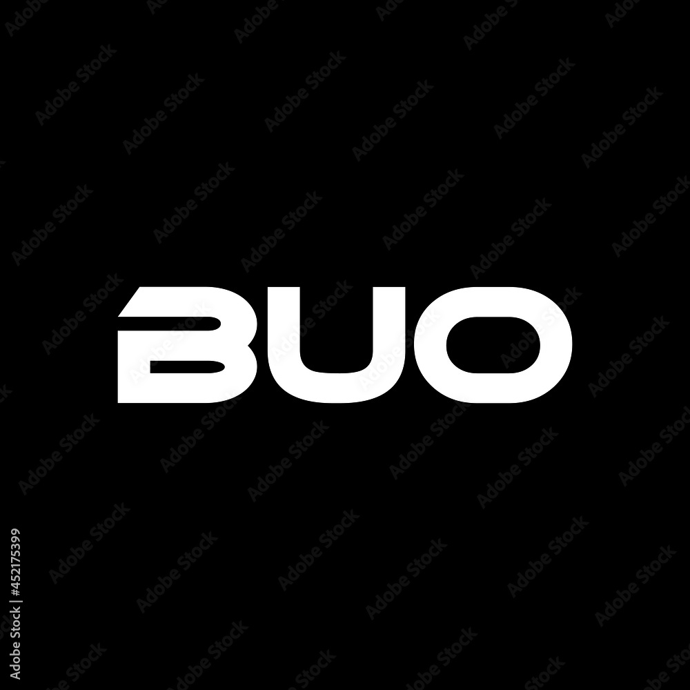BUO letter logo design with black background in illustrator, vector ...