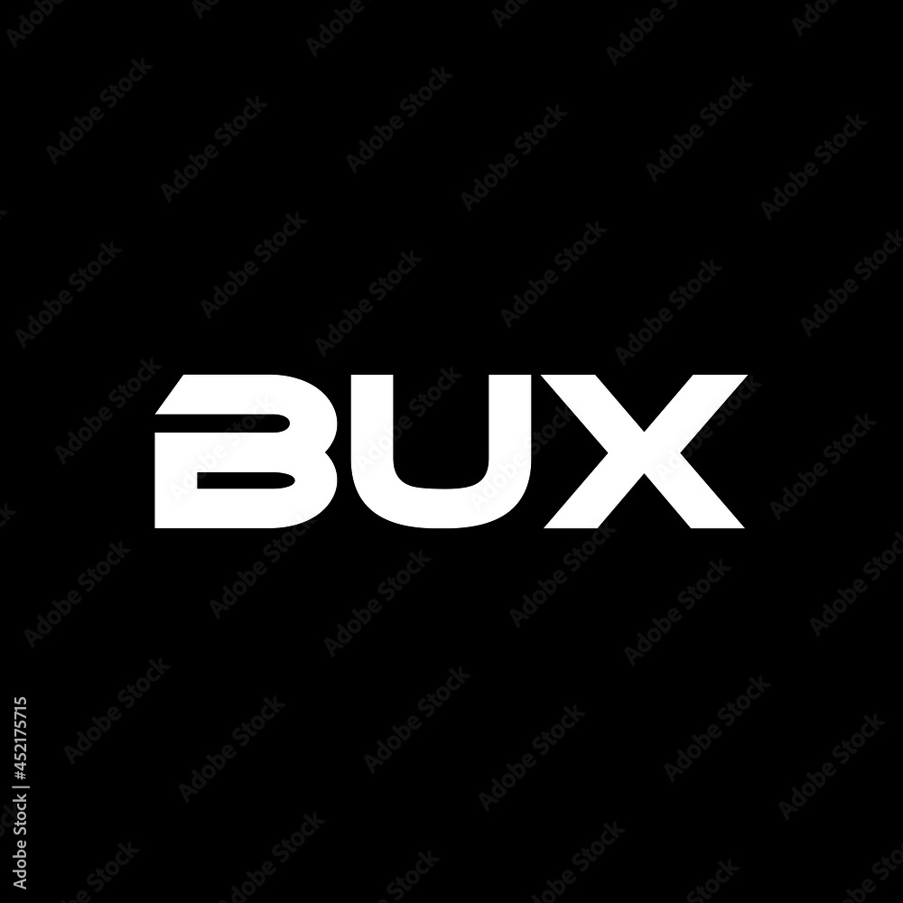 BUX letter logo design with black background in illustrator, vector ...