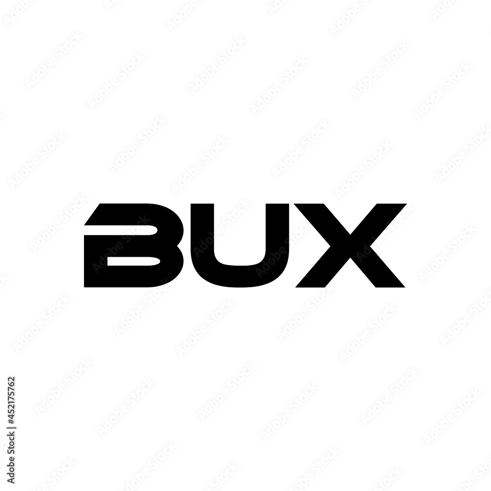 BUX letter logo design with white background in illustrator, vector ...