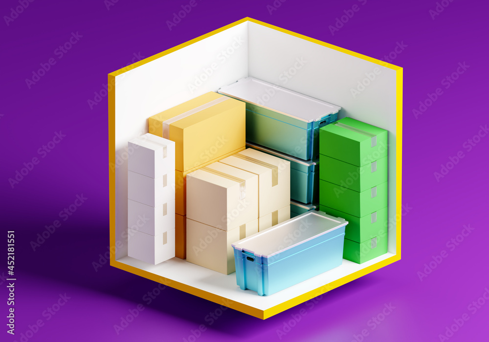 Rental Storage Units 5 by 5 feet. Self storage unit cutaway. Warehouse ...