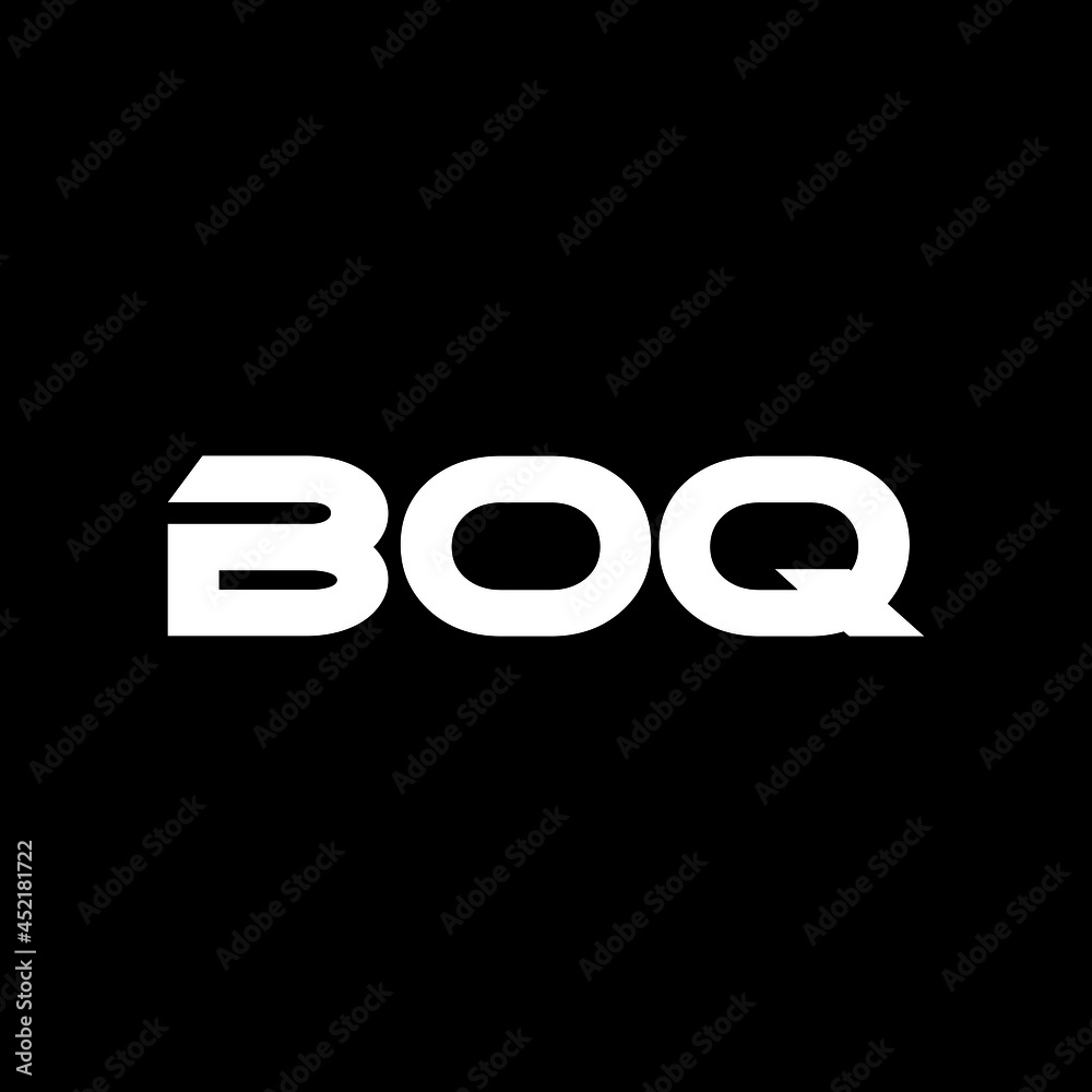 BOQ letter logo design with black background in illustrator, vector ...